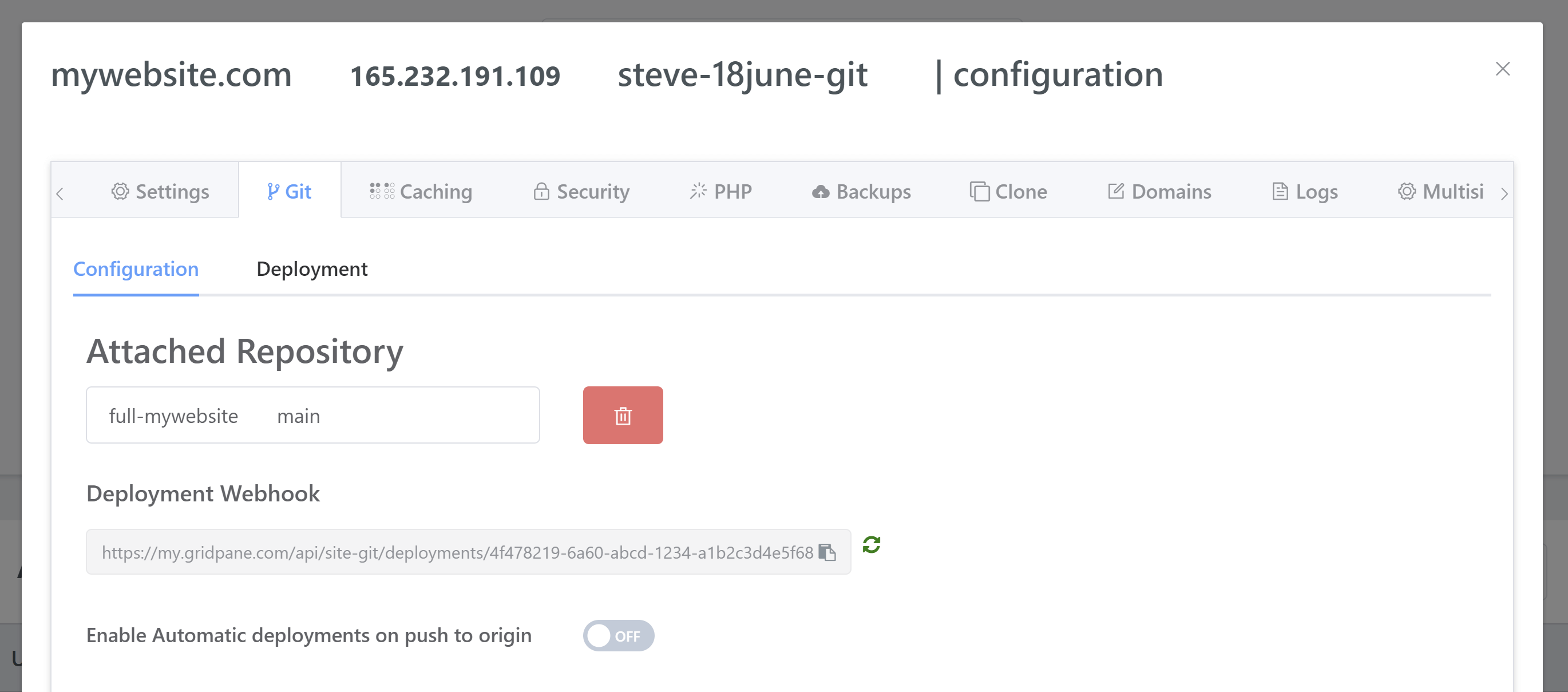 Using The Gridpane Git Integration Gridpane